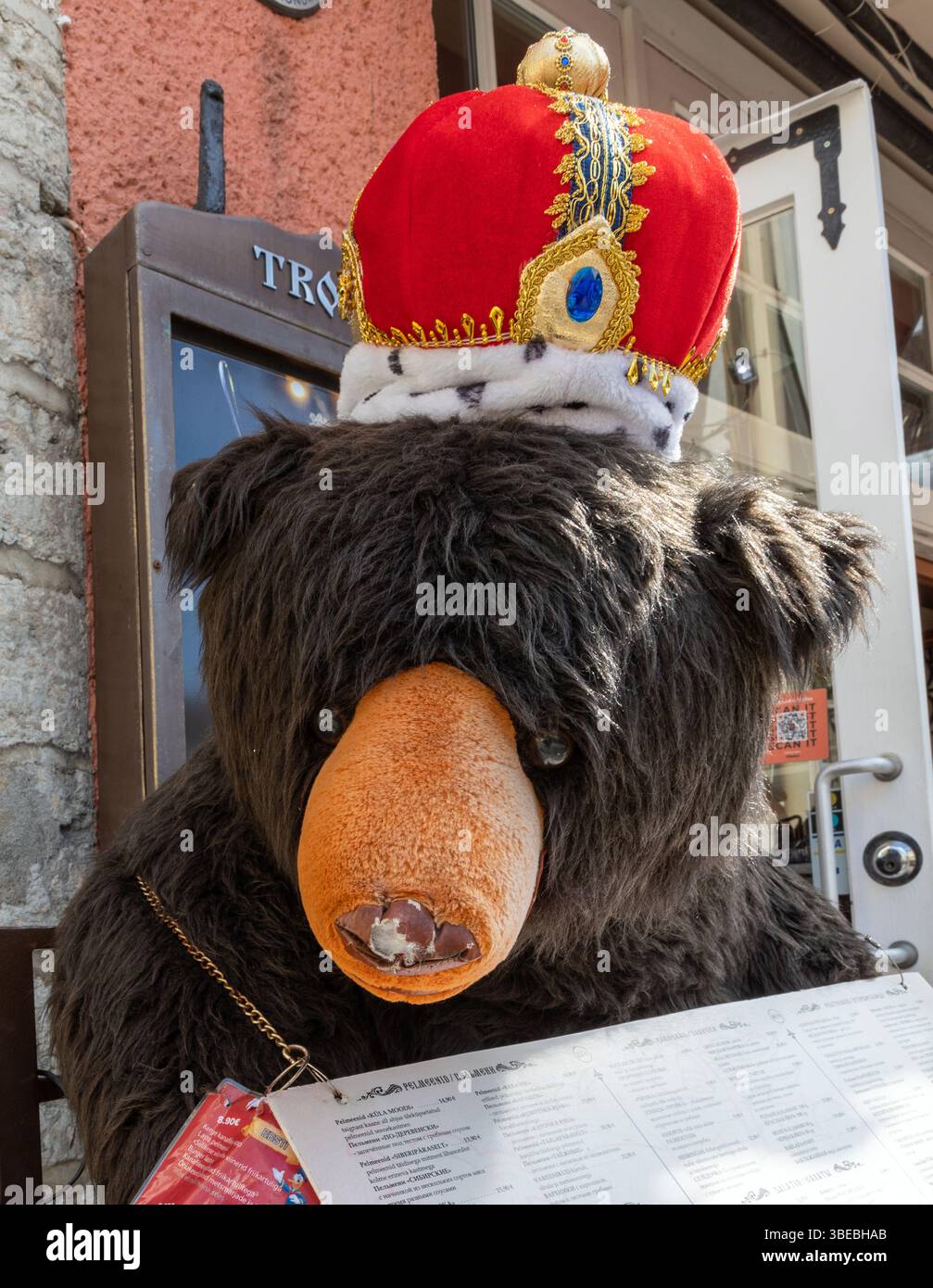 A Stuffed Bear outside a Restaurant in Tallinn Estonia Stock Photo - Alamy