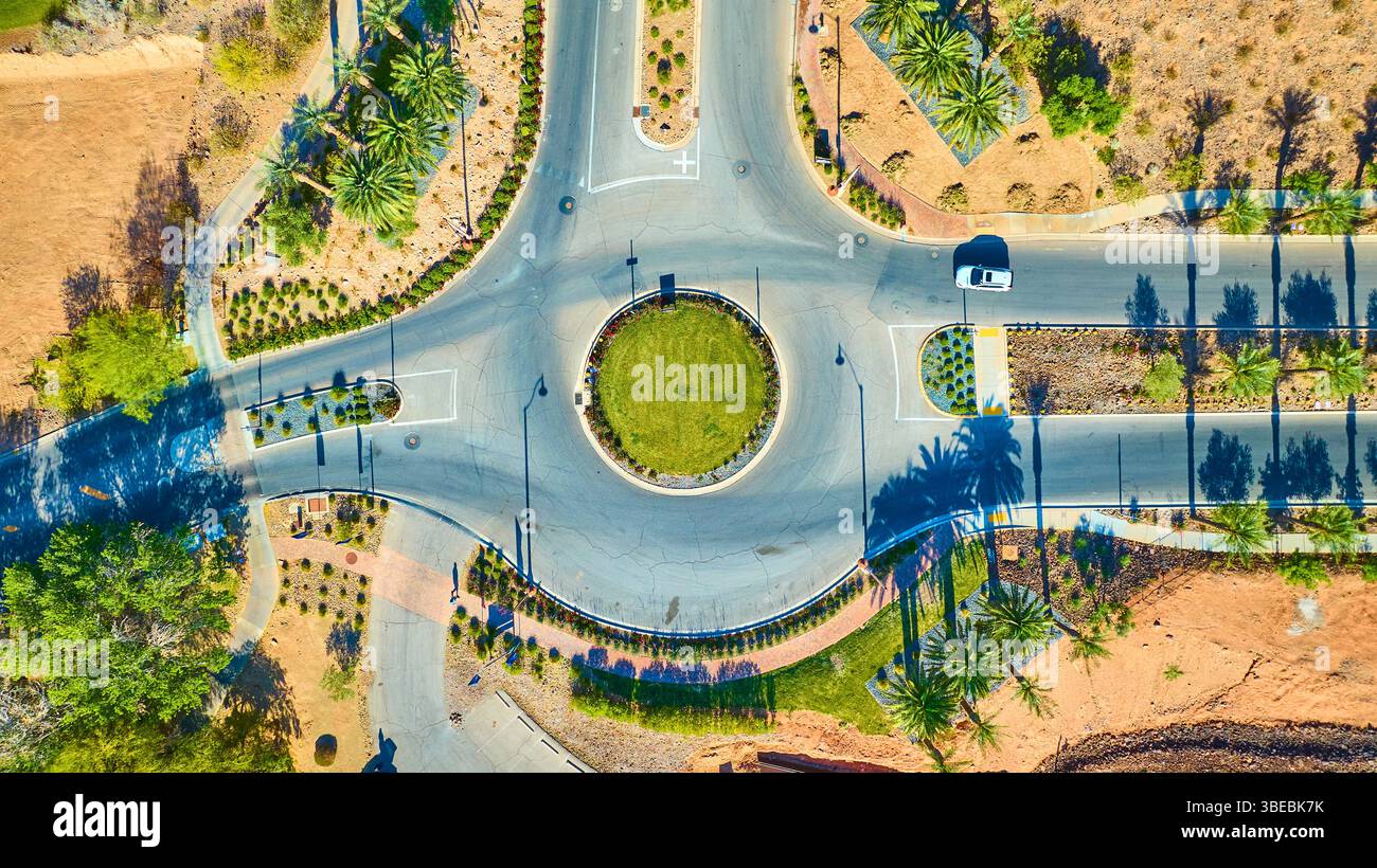 Aerial modern desert roundabout hi-res stock photography and images - Alamy