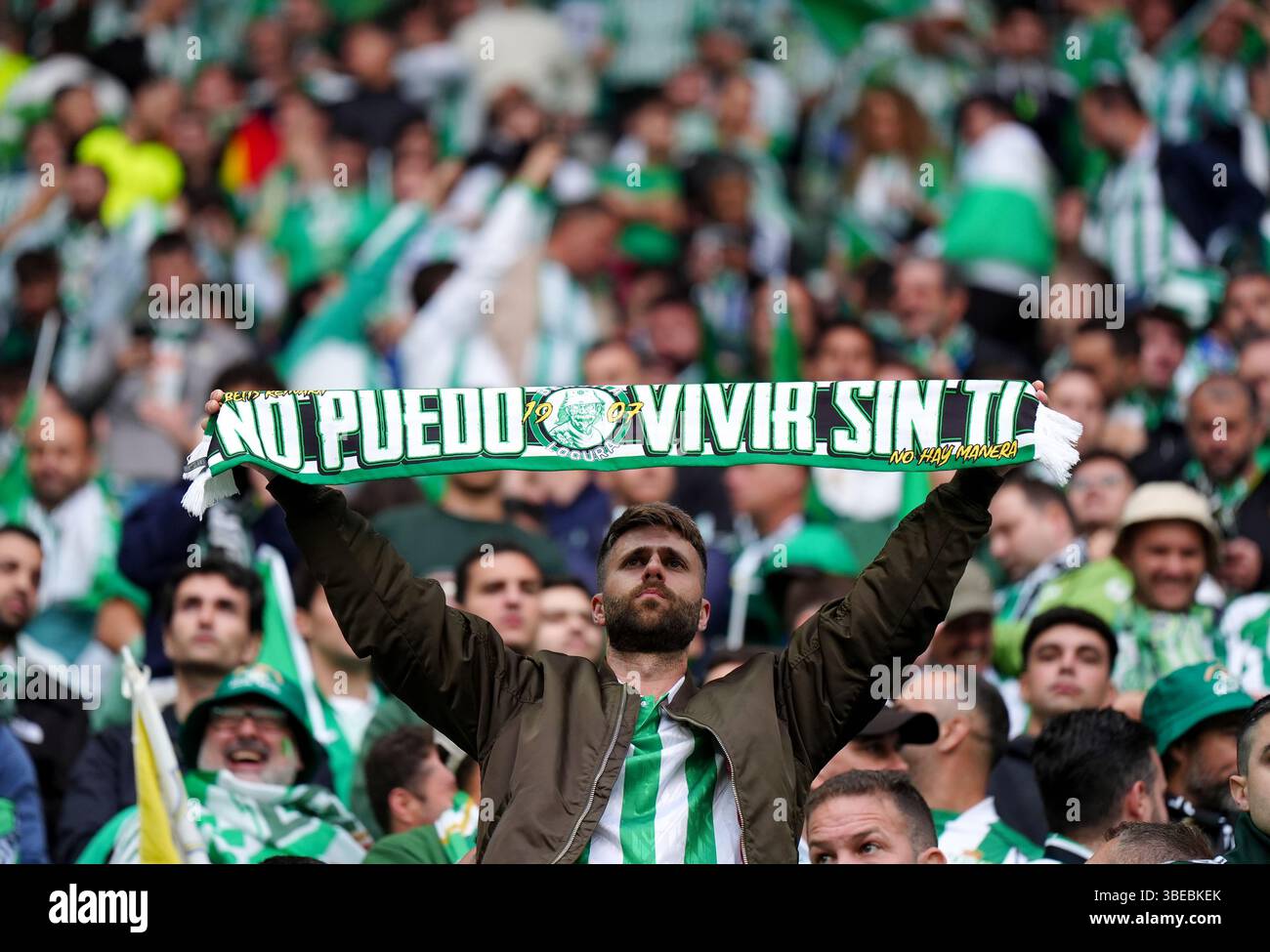 Real Betis fans in the stands ahead of the UEFA Conference League final ...