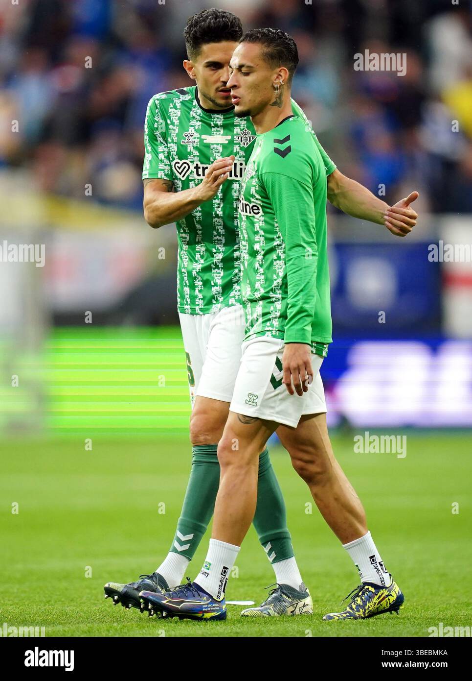 Real Betis' Antony warming up ahead of the UEFA Conference League final ...