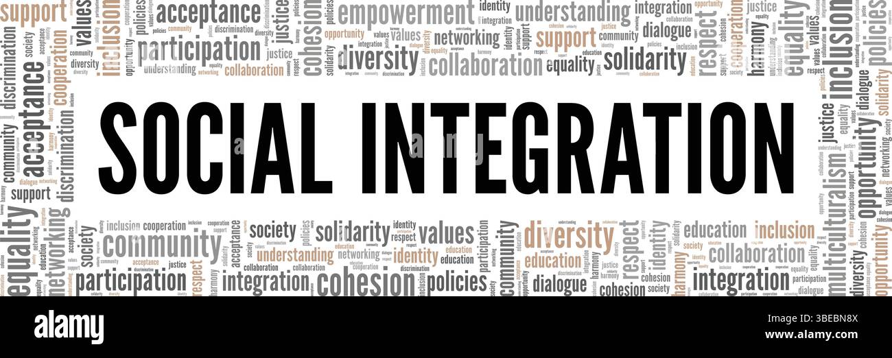 Social Integration word cloud conceptual design isolated on white ...