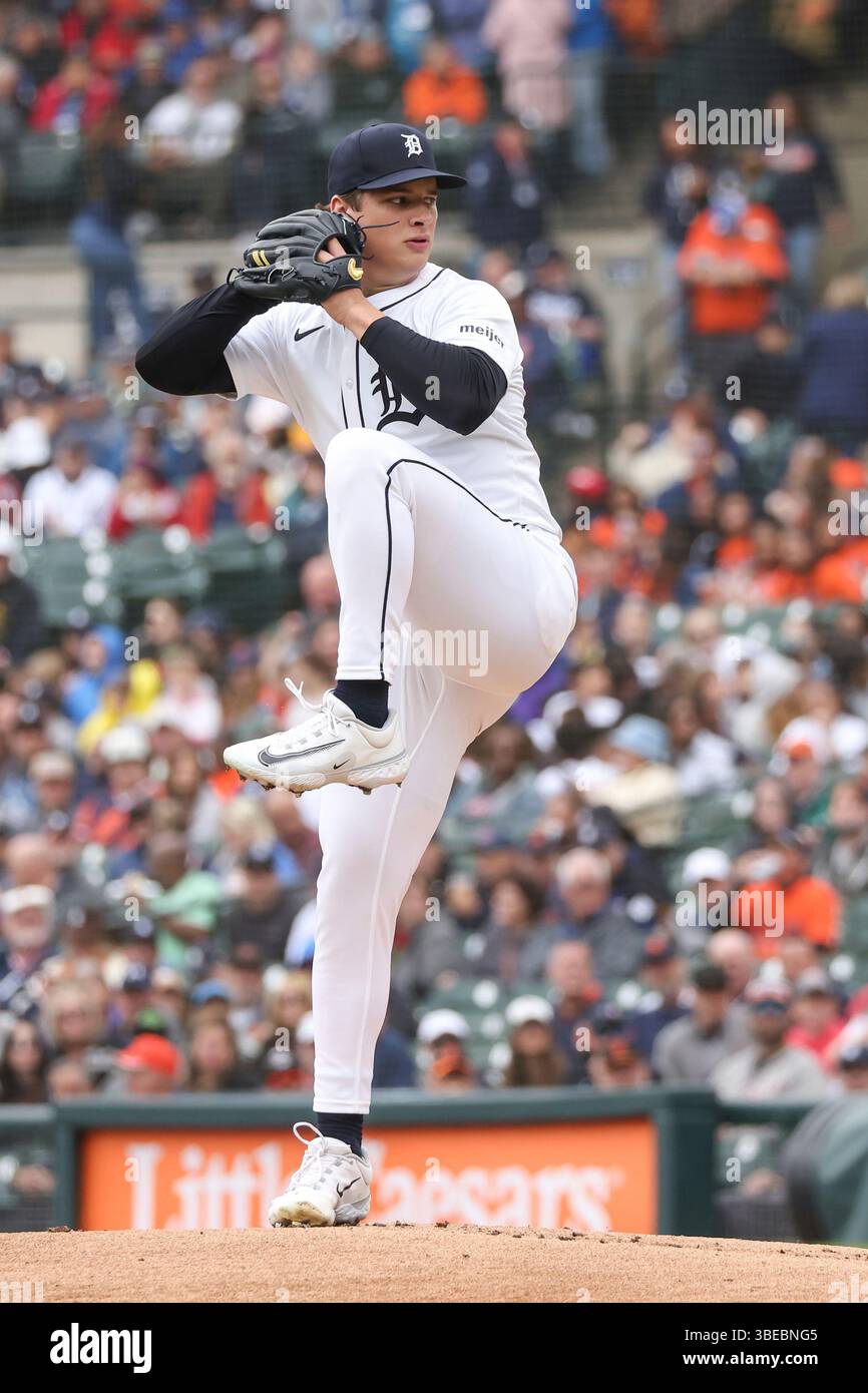 DETROIT, MI - MAY 28: Detroit Tigers starting pitcher Jackson Jobe (21 ...