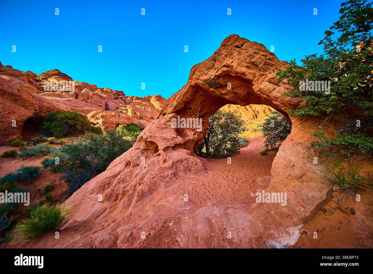 Babylon Arch Desert Trail and Canyon Walls Low Side View Stock Photo ...