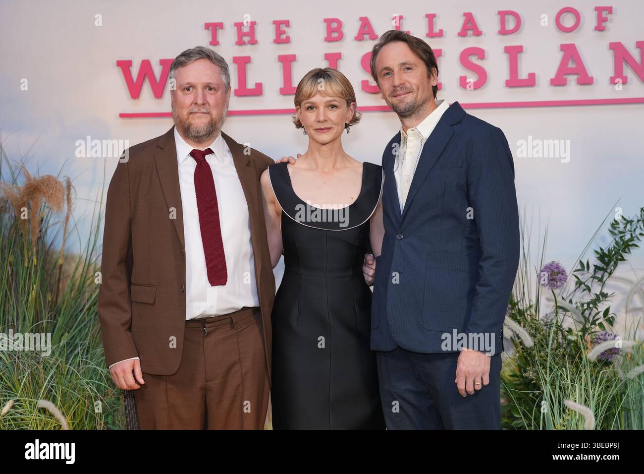 (left to right) Tim Key, Carey Mulligan and Tom Basden attending the ...