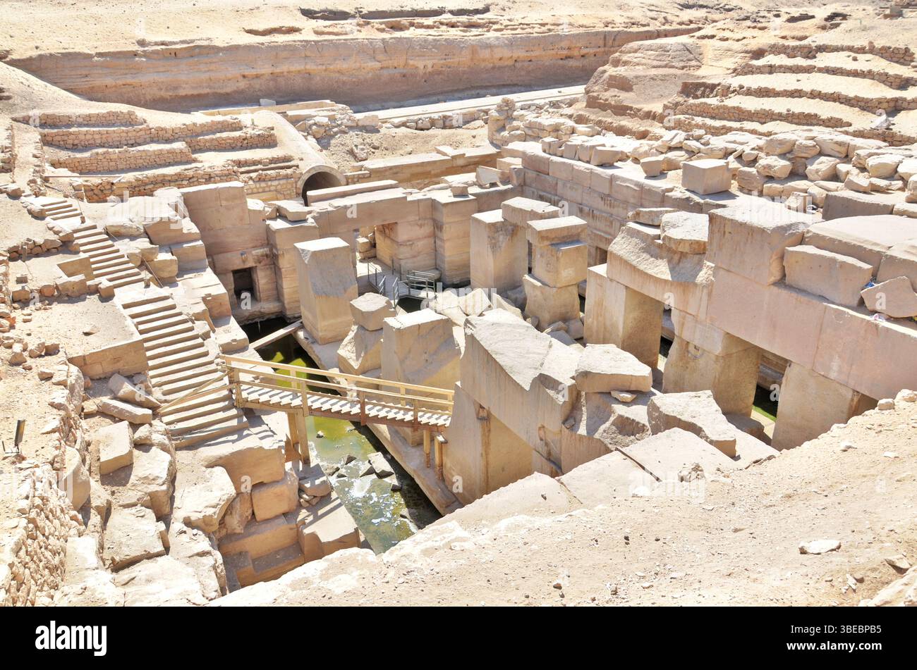 The Osireion symbolic tomb of Osiris in The Temple of Seti I known as ...