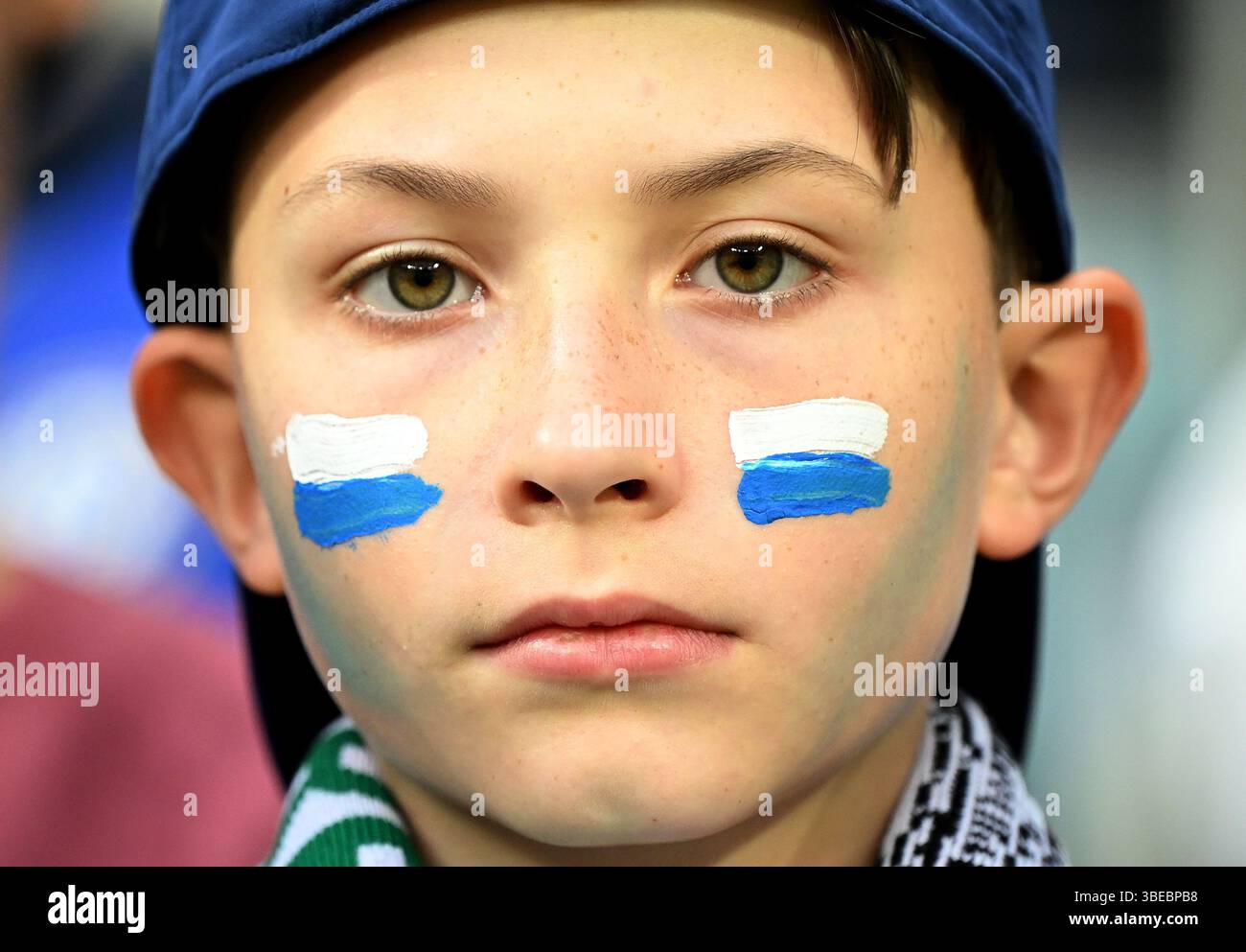 A young Chelsea fan ahead of the UEFA Conference League final match at ...