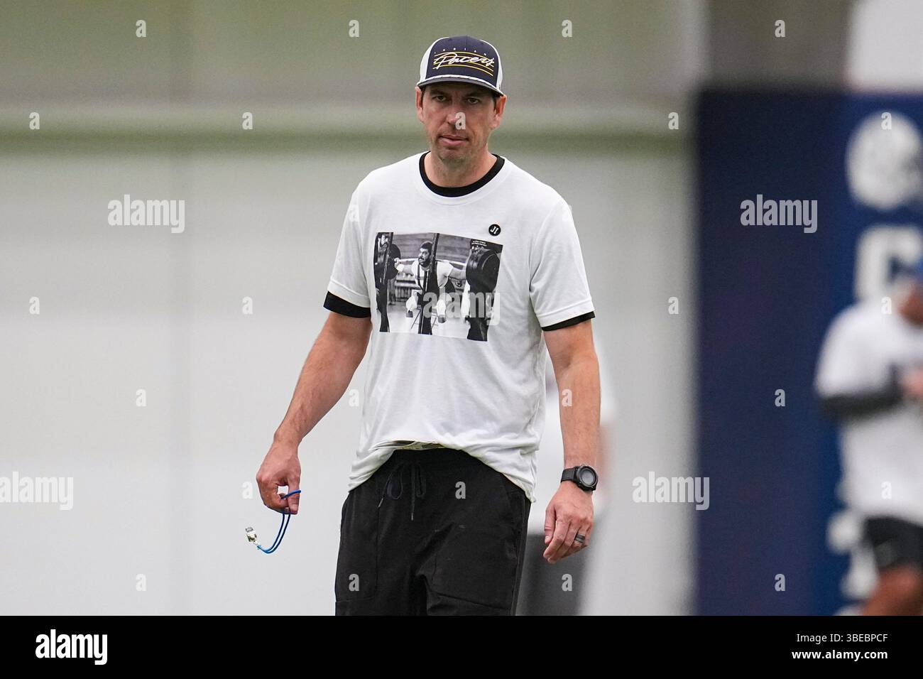 Indianapolis Colts head coach Shane Steichen watches drills during ...