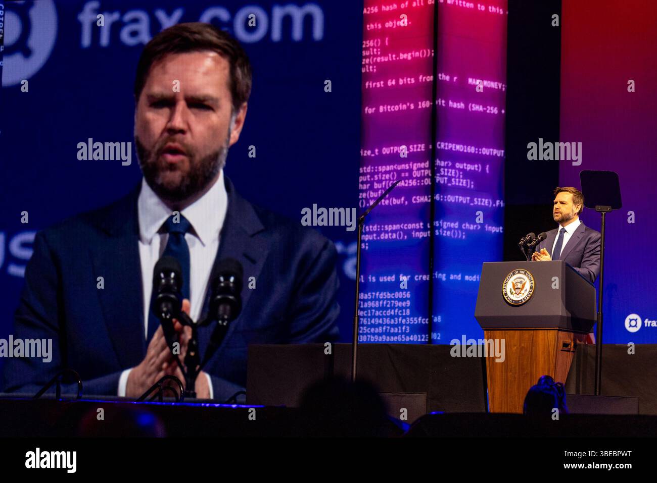 Vice President JD Vance speaks during the Bitcoin 2025 conference at ...