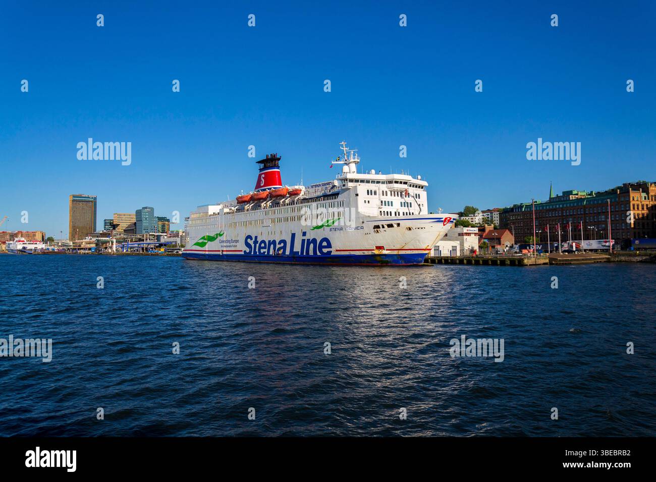 MS Stena Danica cruiseferry by Stena Line in city centre port on May 12 ...