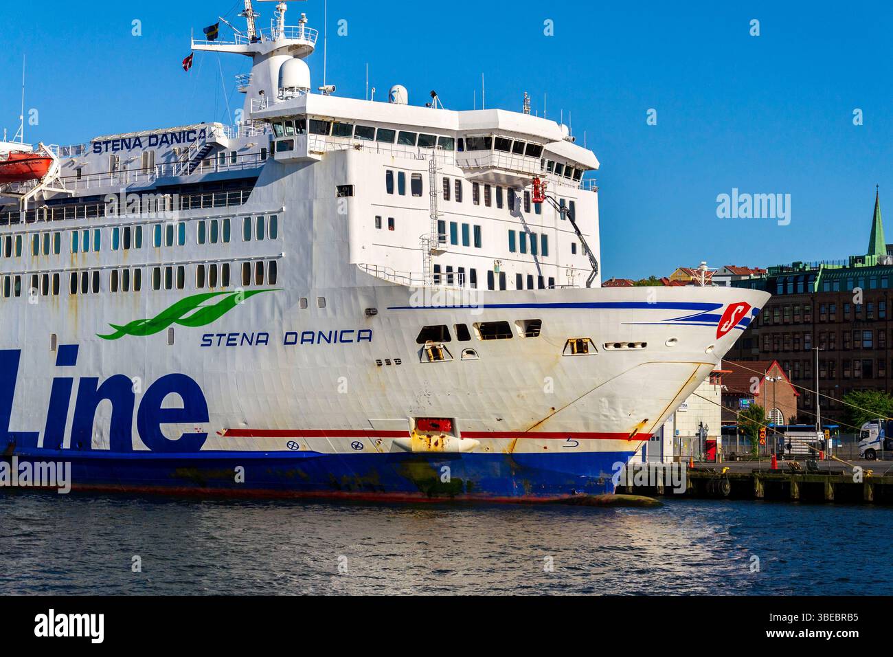 MS Stena Danica cruiseferry by Stena Line in city centre port on May 12 ...