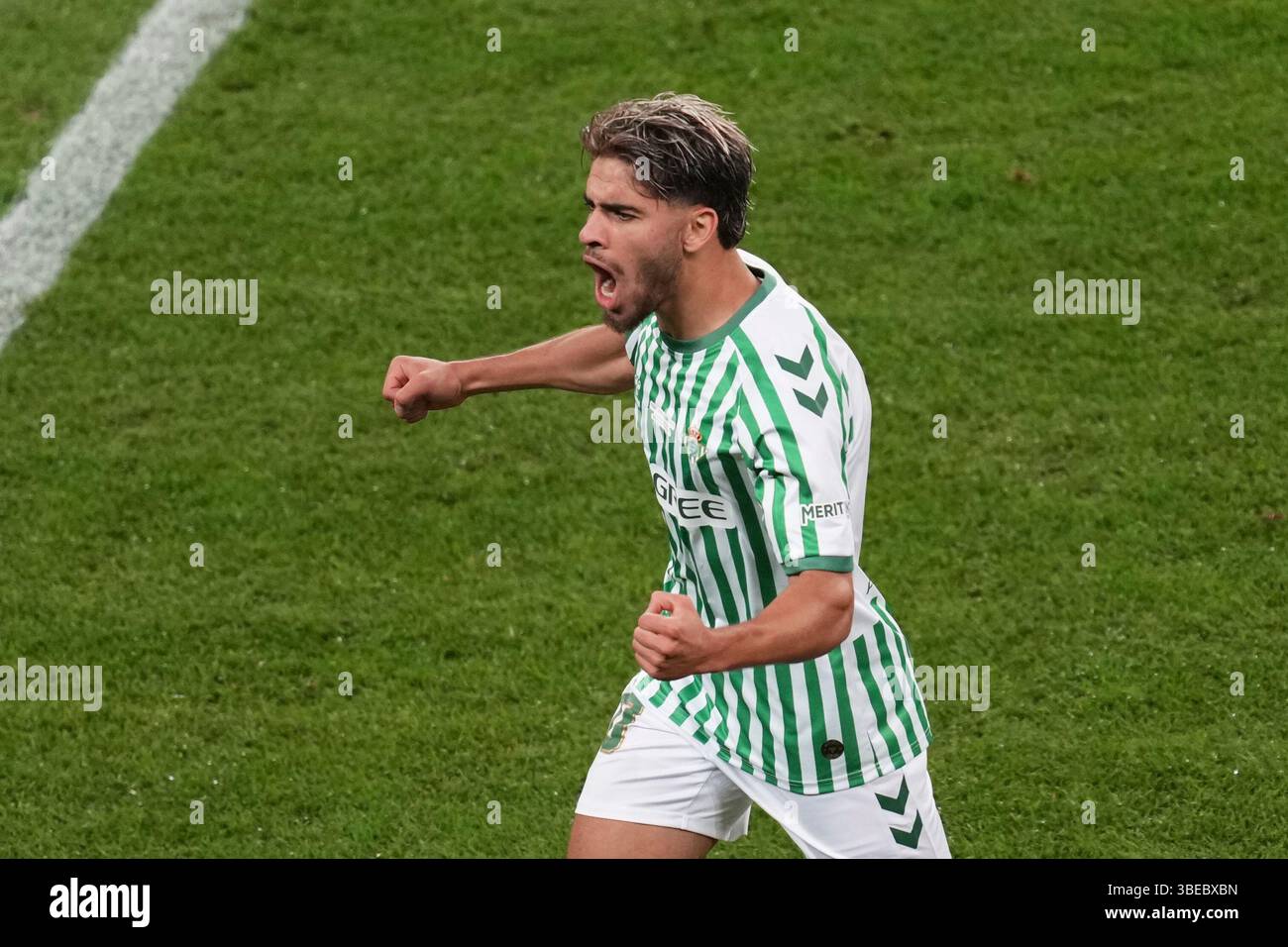 Betis' Abde Ezzalzouli celebrates after scoring his side's opening goal ...
