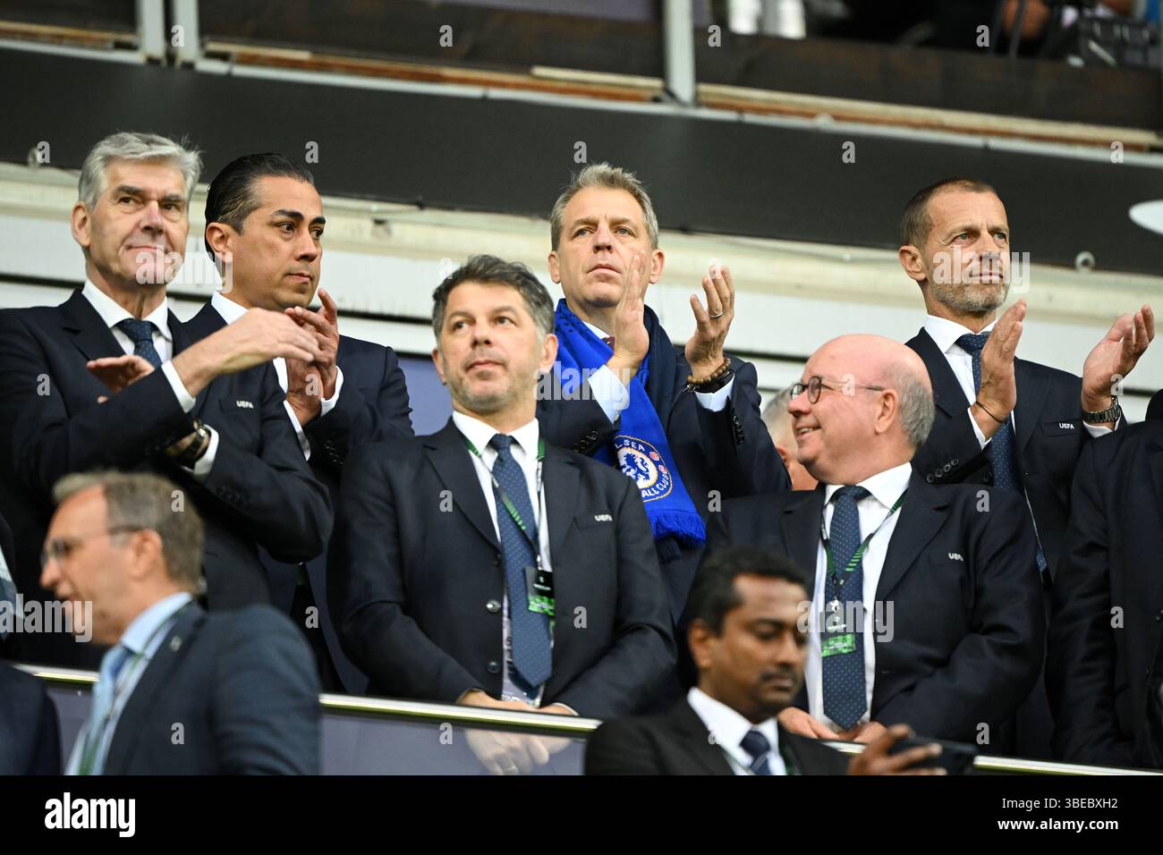 Chelsea owner Todd Boehly (centre), co-owner Behdad Eghbali (left) and ...