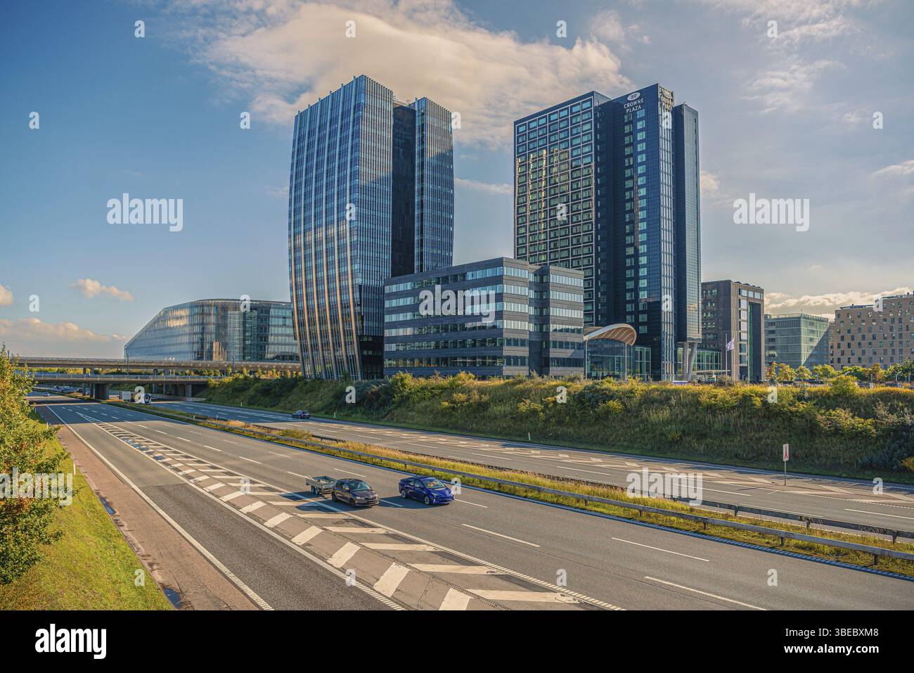 Crowne Plaza Copenhagen Towers hotel and Oresundsmotorvejen highway in ...