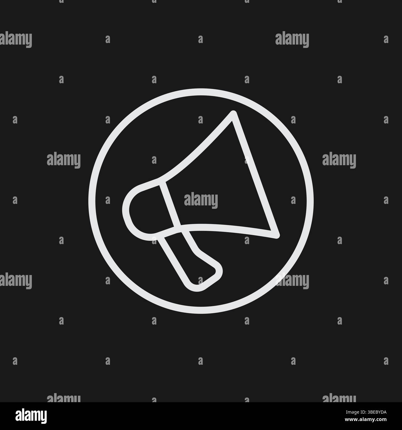 Megaphone Icon Vector Simple Outline Illustration of Bullhorn ...