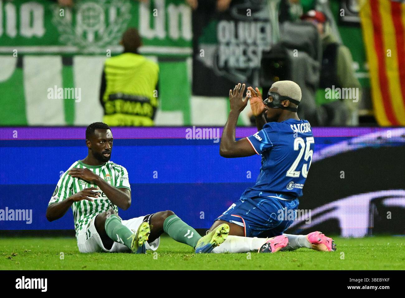Chelsea's Moises Caicedo (right) reacts during the UEFA Conference ...