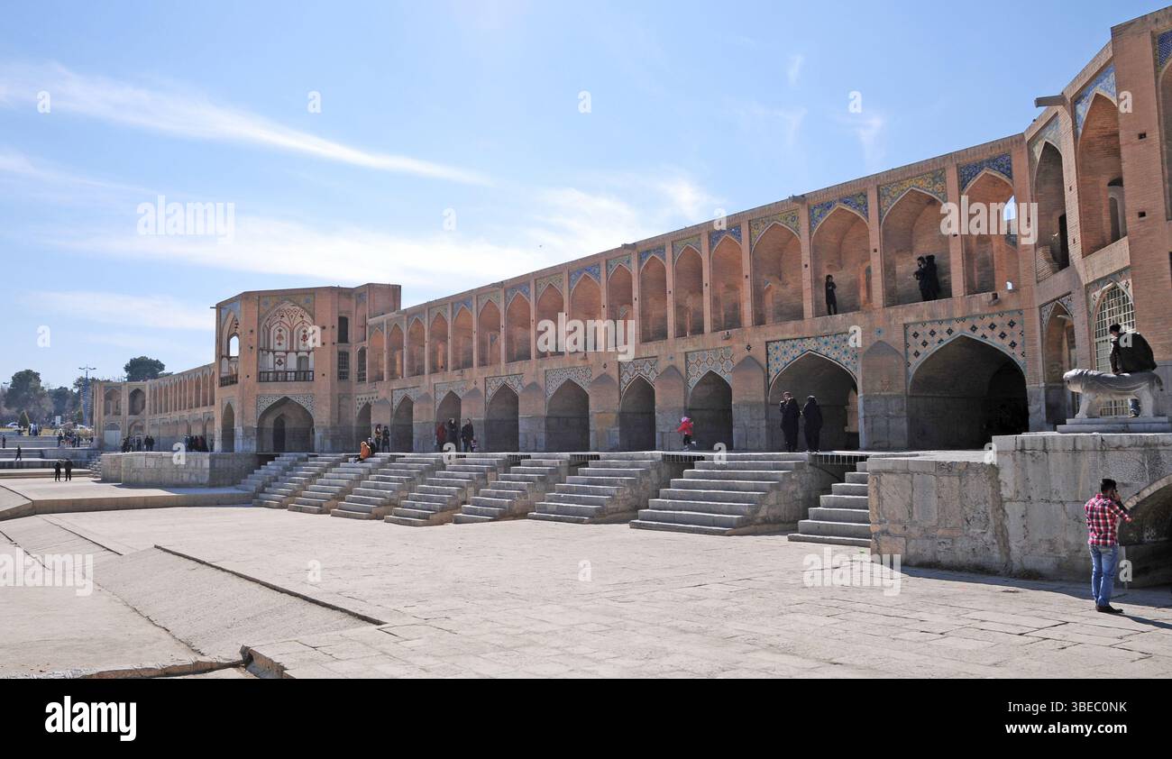 Khaju Bridge, located in Iran's Isfahan province, was built in 1650 ...