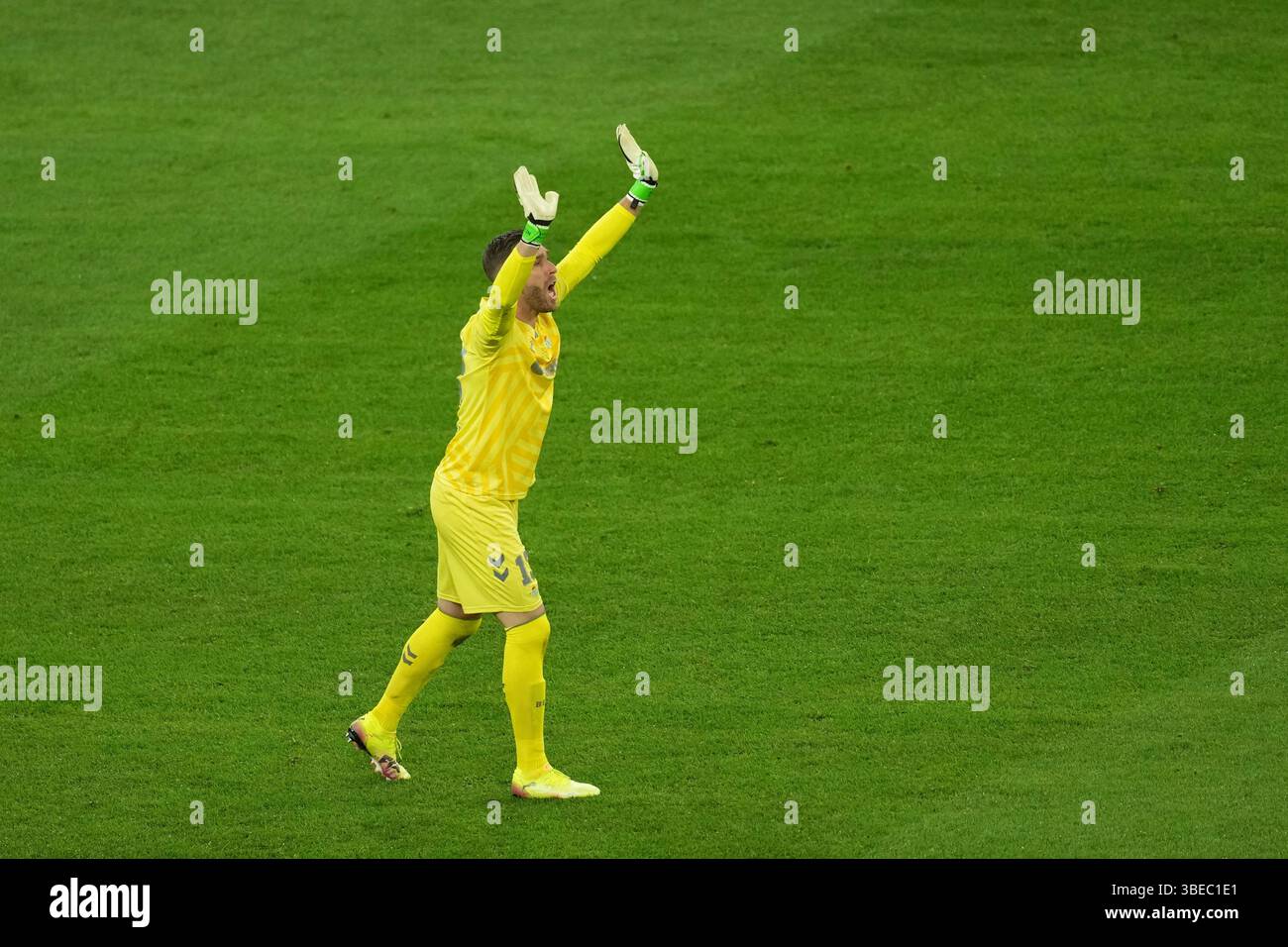 Betis' goalkeeper Adrian reacts during the Europa Conference League ...