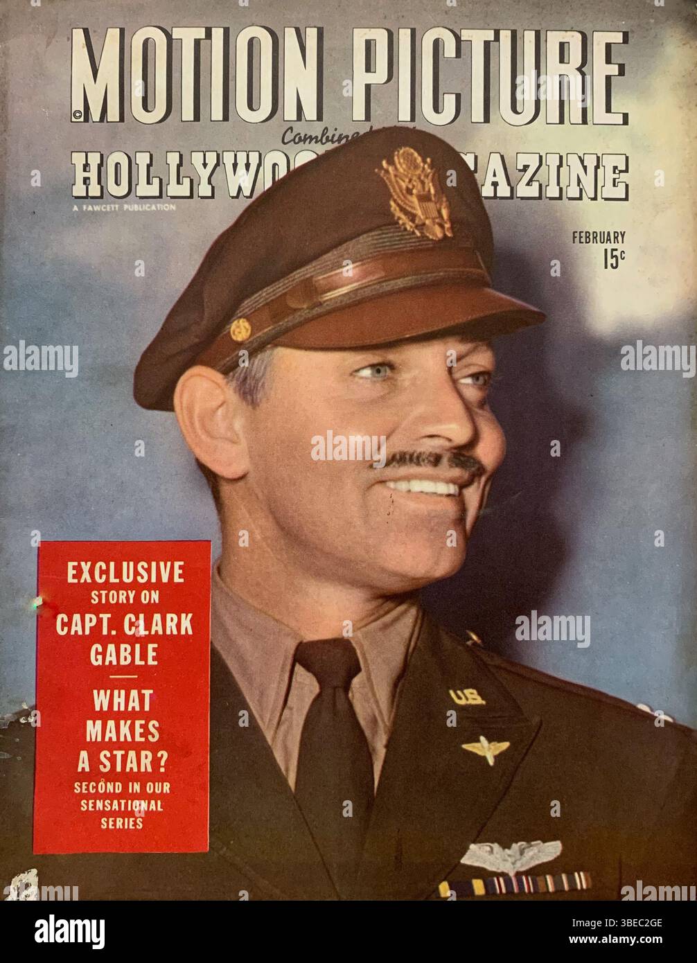 cover of "Motion Picture" magazine from February 1944, featuring Clark ...