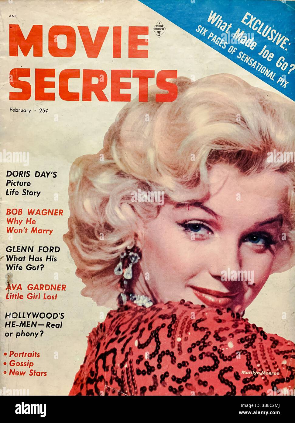 1955 February, Marilyn Monroe on the cover of “Movie Secrets” Magazine ...