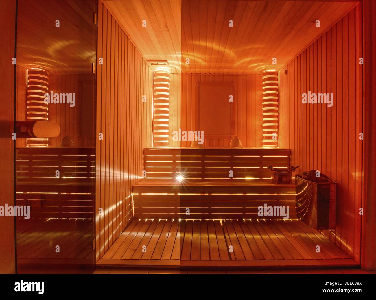 The sauna room in the wellness complex Stock Photo - Alamy