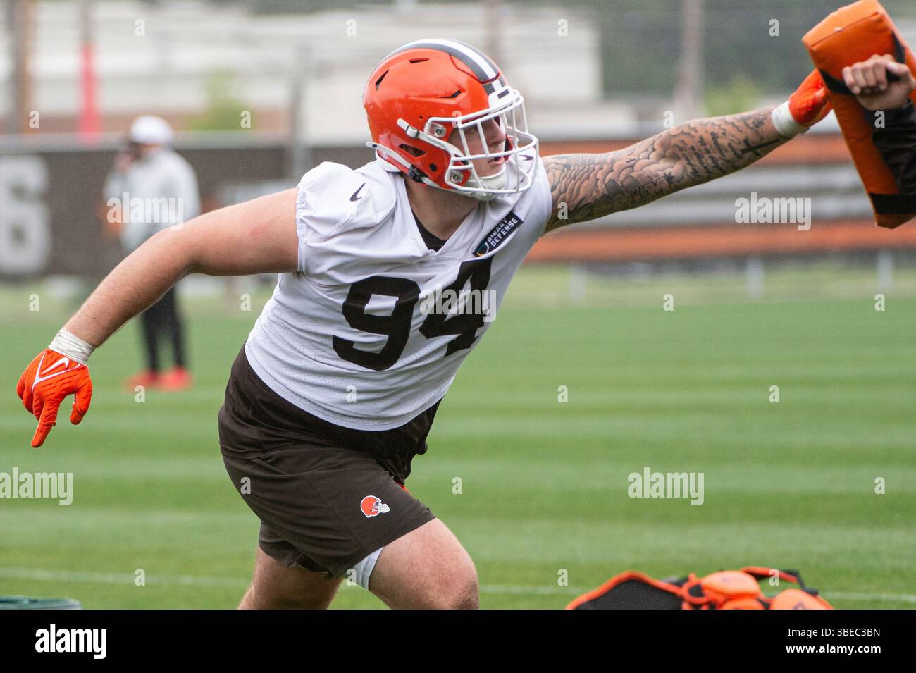Cleveland Browns' Mason Graham runs a drill during an NFL football ...