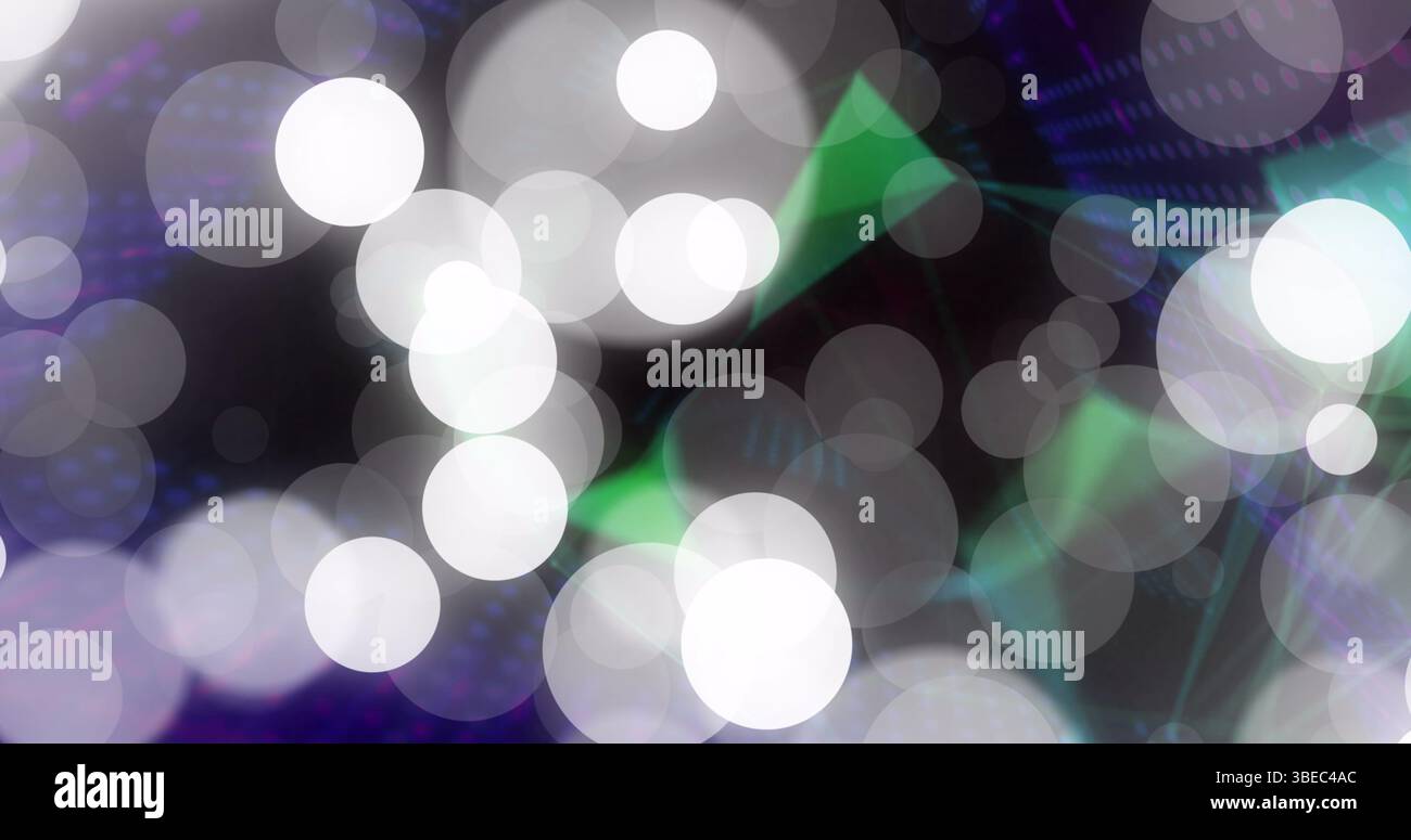 Image of dots falling over digital space with shapes Stock Photo - Alamy