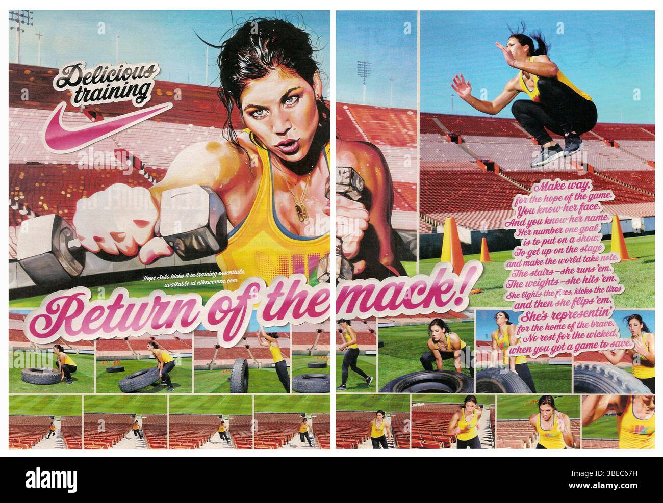 2009 Nike Women's Training Gear Ad featuring Hope Solo Stock Photo - Alamy