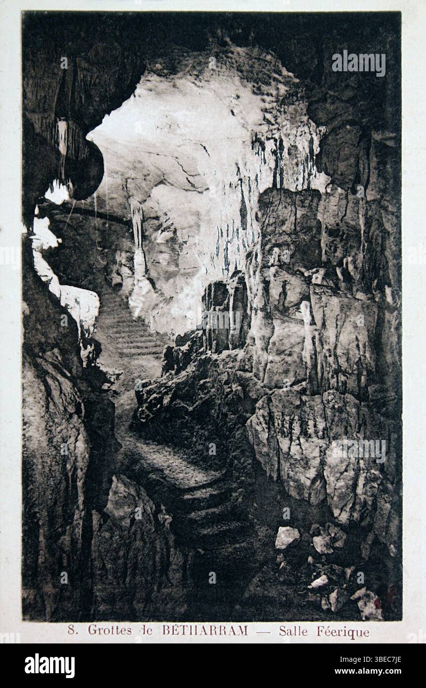 Vintage postcard showing the caves at Bétharram, in south-western ...