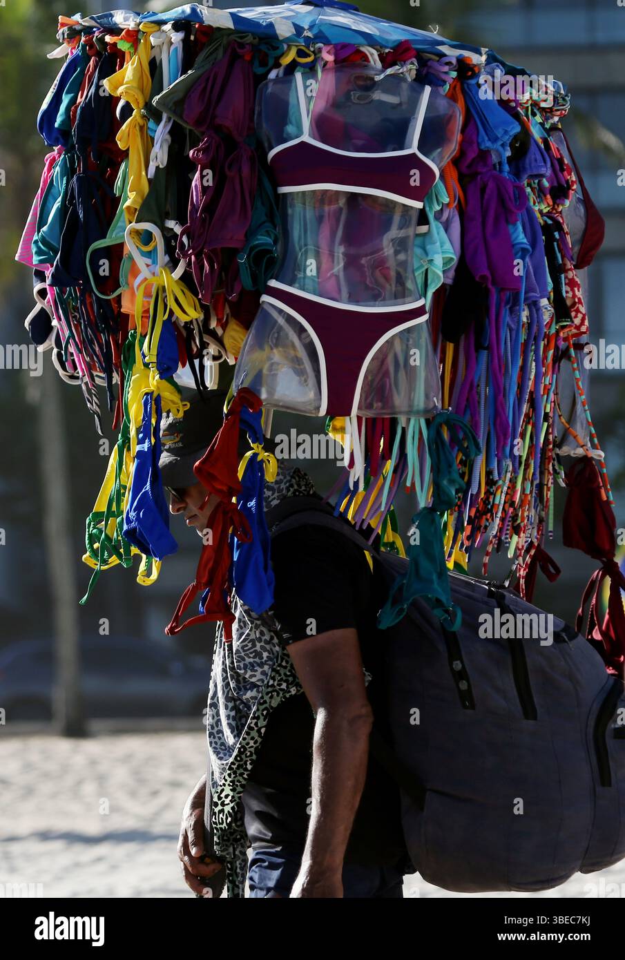 May 28, 2025, Rio De Janeiro, Rio De Janeiro, Brazil: A beach vendor ...