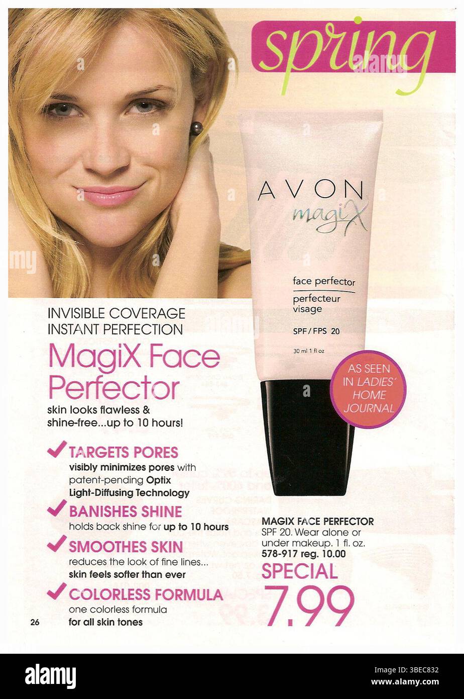 2009 Avon Magix Face Perfector ad featuring Reese Witherspoon Stock ...