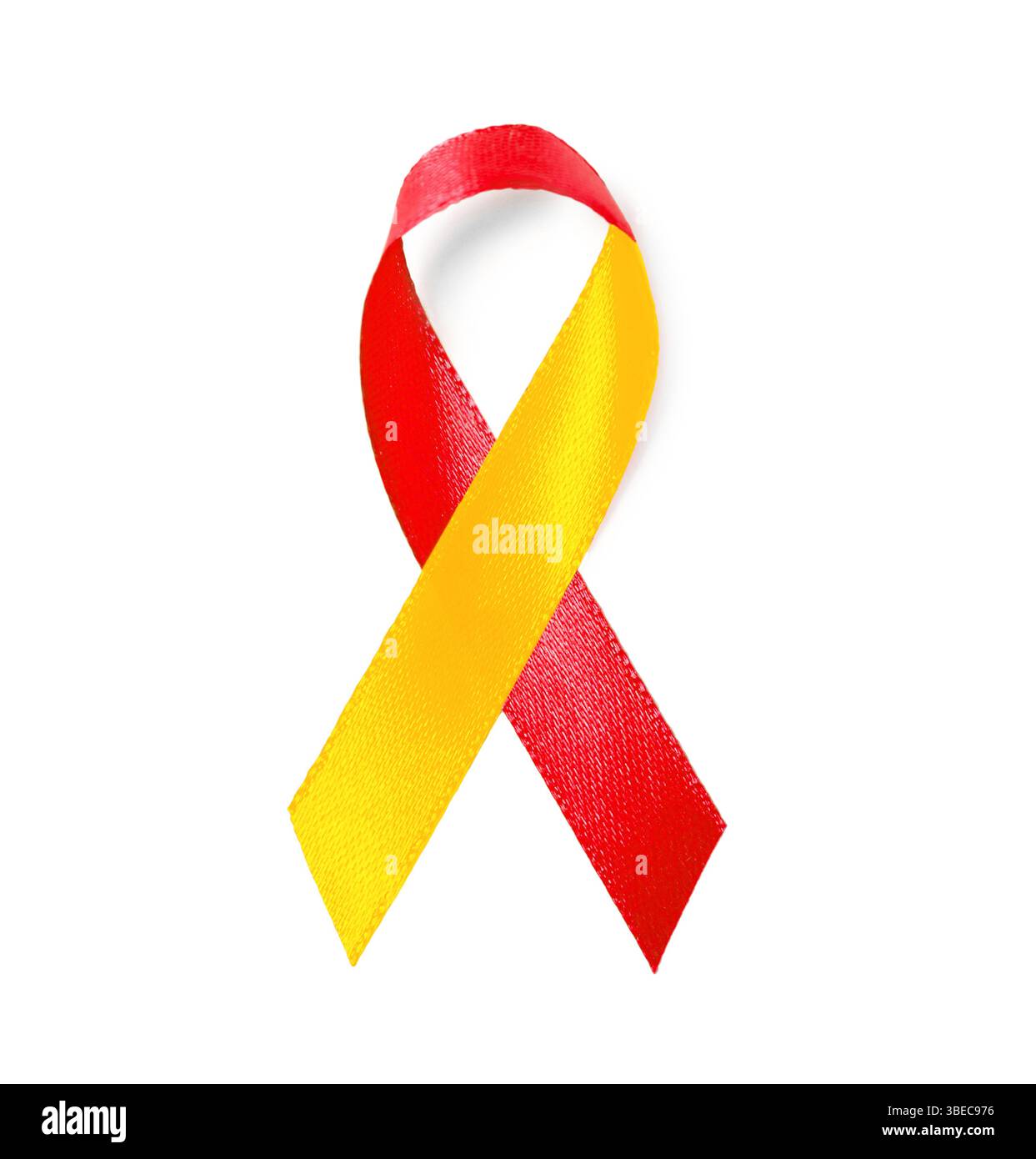World Hepatitis Day. Yellow-red awareness ribbon on white background ...