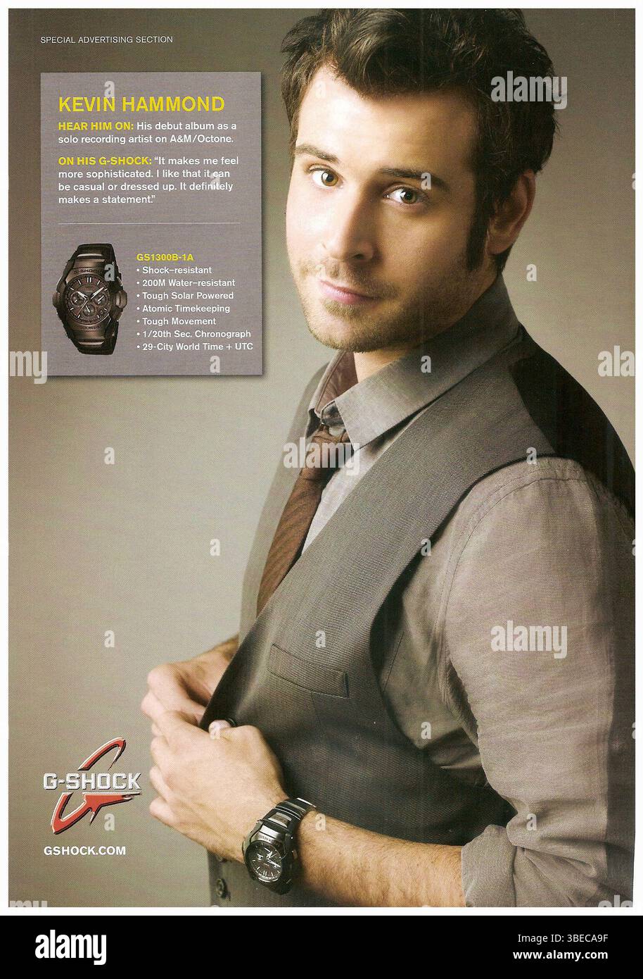 2010 G-Shock by Casio watch ad featuring Kevin Hammond Stock Photo - Alamy