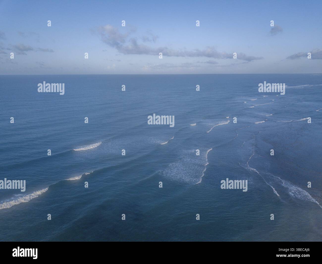 Bird eye view of waves in the Indian ocean on the Swahili coast ...