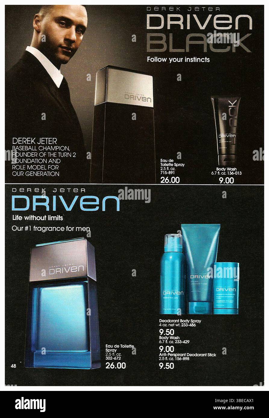 2007 Derek Jeter for Driven Black fragrance for Avon ad Stock Photo - Alamy