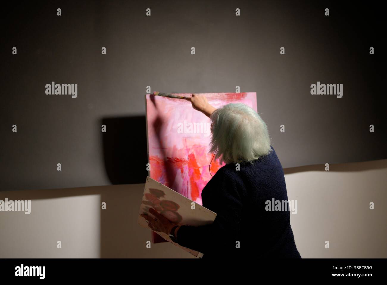 back painted major artist painted a painting Stock Photo - Alamy