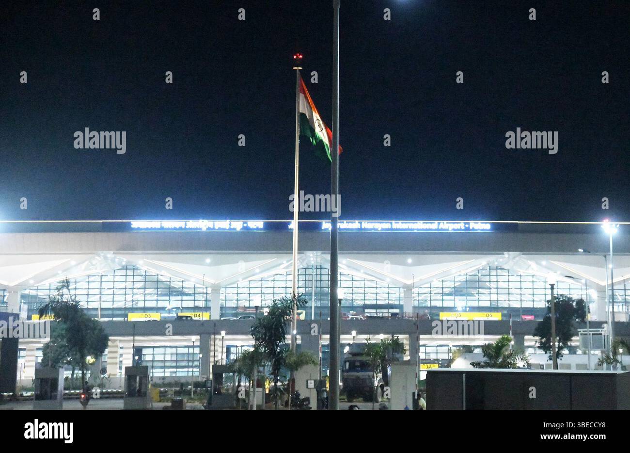 PATNA, INDIA - MAY 28: A night view of the new integrated terminal ...
