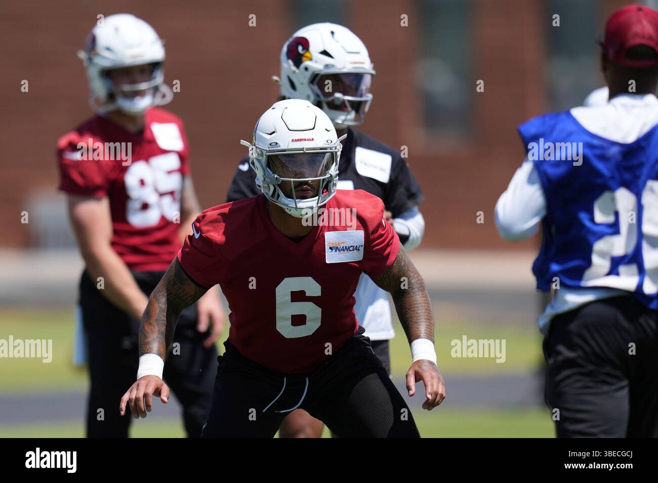 Arizona Cardinals running back James Conner looks to make a block as he ...