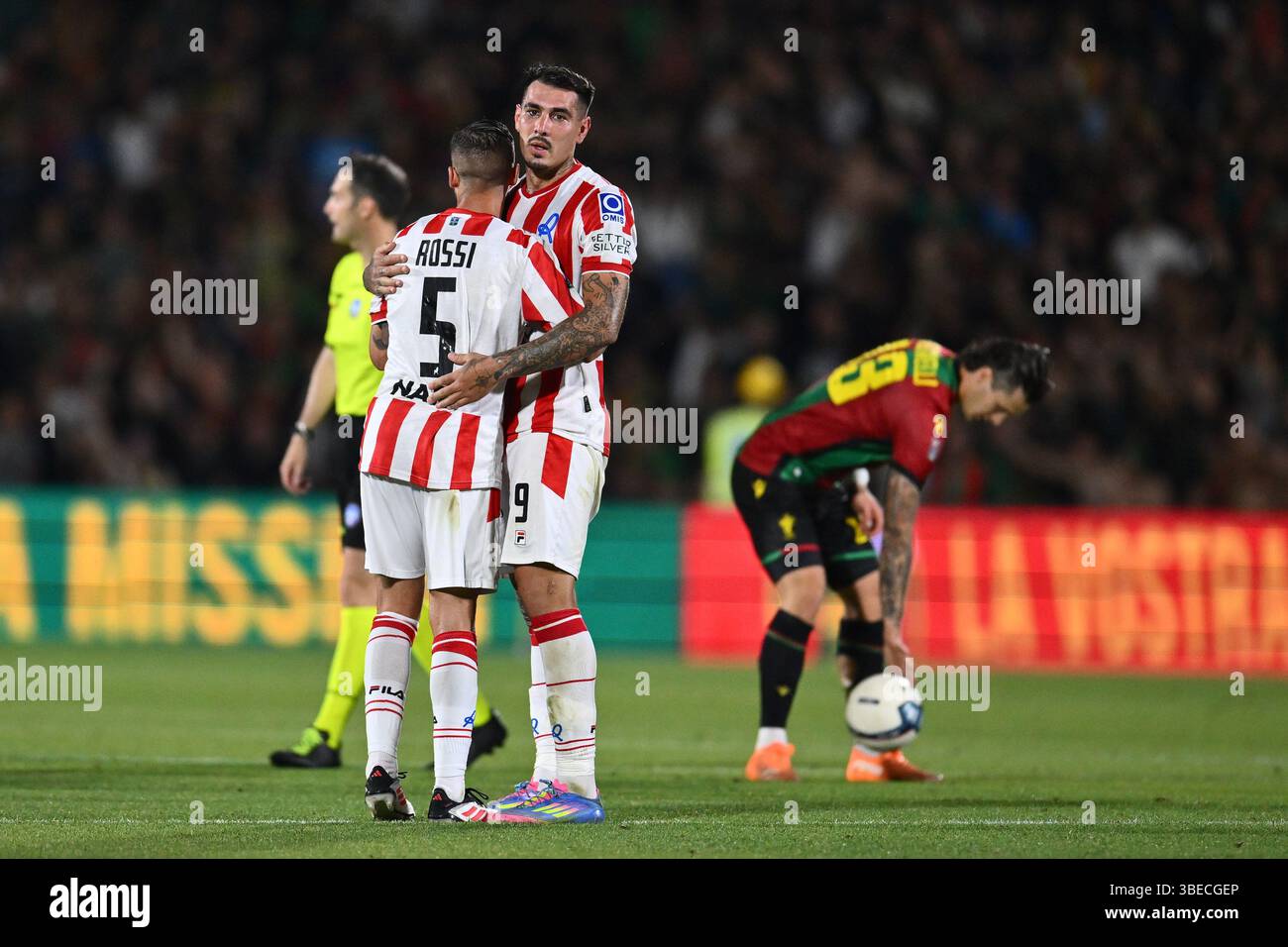 The disappointment Fausto Rossi of L.R. Vicenza and Franco Ferrari of L ...