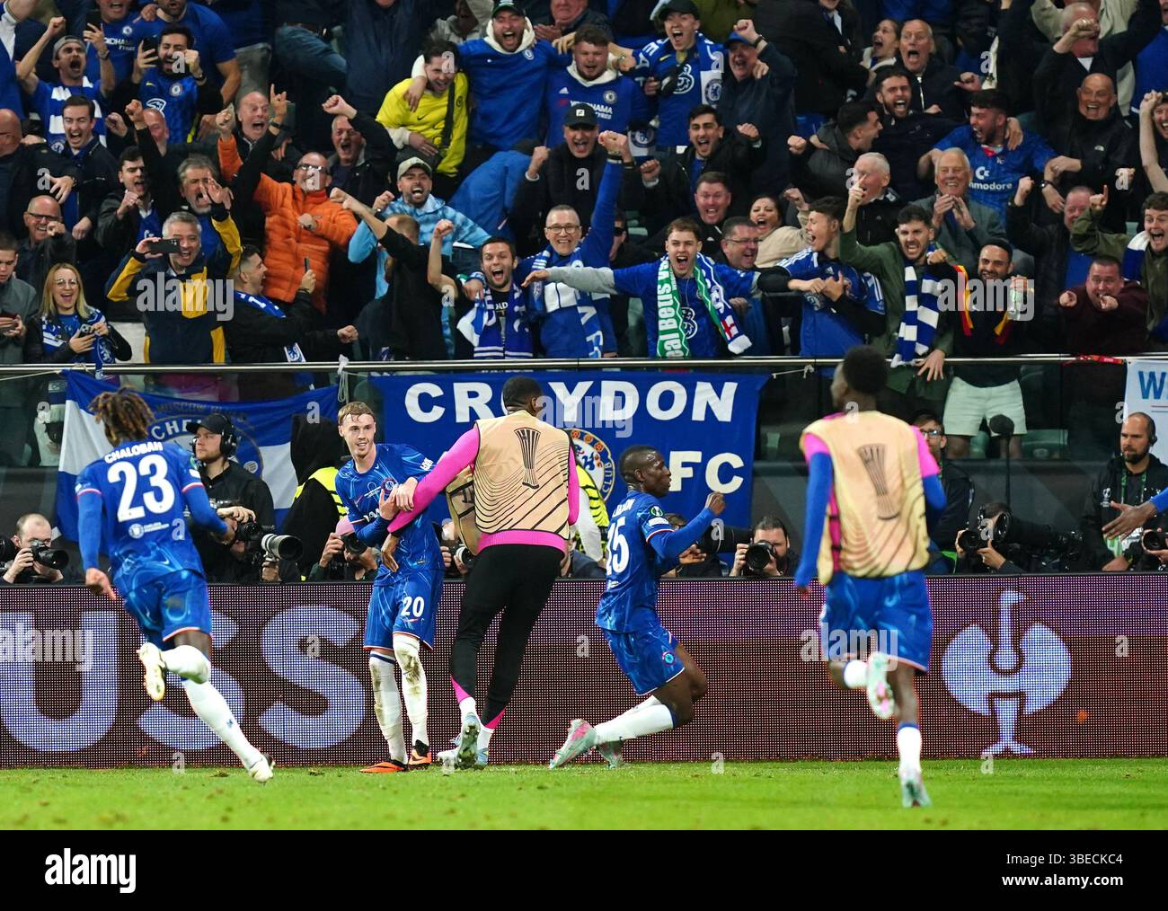 Chelsea's Nicolas Jackson celebrates scoring their side's second goal ...