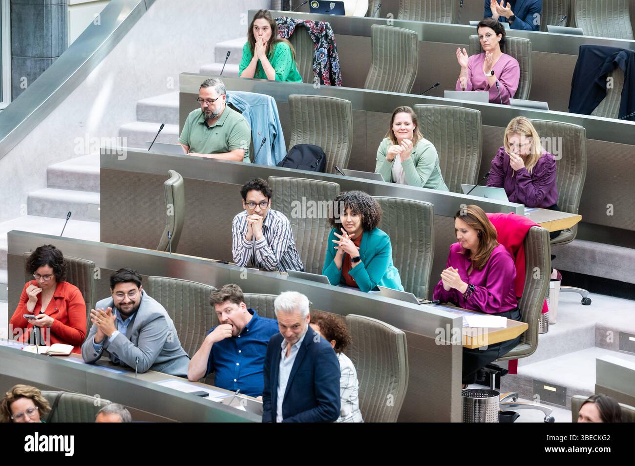Left wing parties PVDA, Groen, Vooruit and Open VLD at the Flemish ...