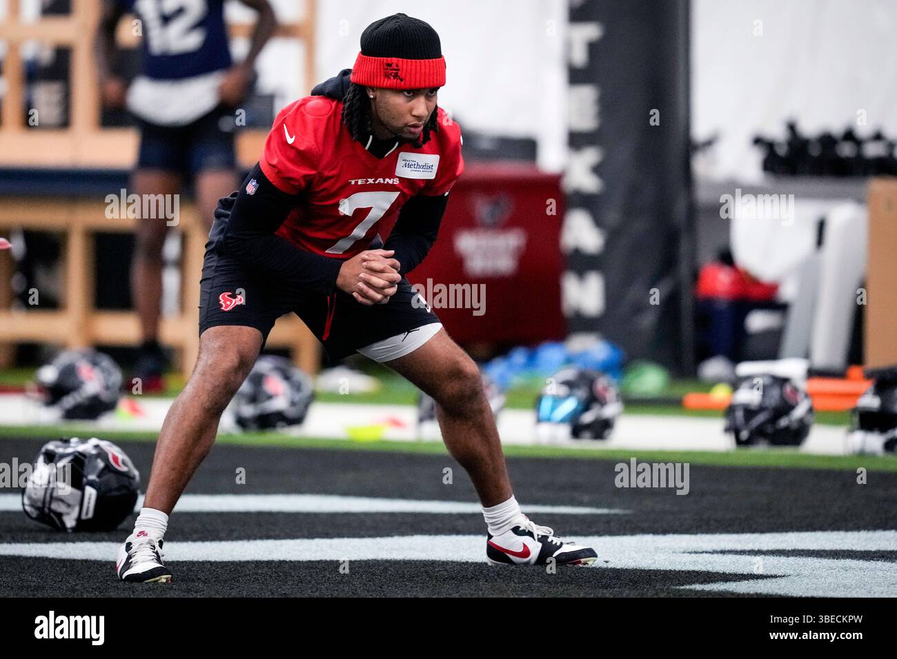 Houston Texans quarterback C.J. Stroud warms up during the team's NFL ...