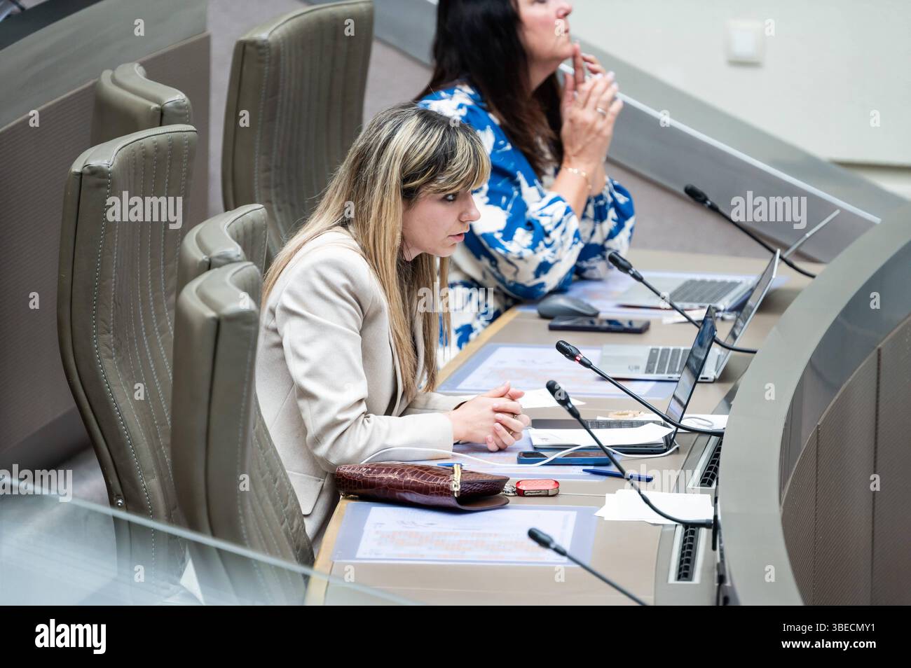 Mercina Claesen Vlaams Belang at the Flemish parliament plenary meeting ...