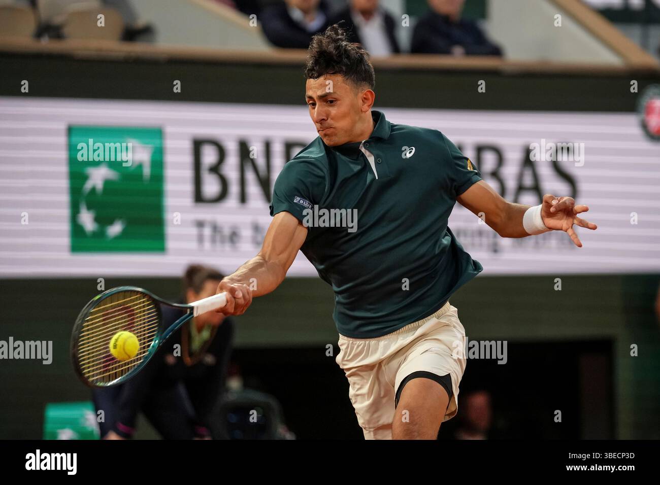 Emilio Nava of the United States returns the ball to Denmark's Holger ...