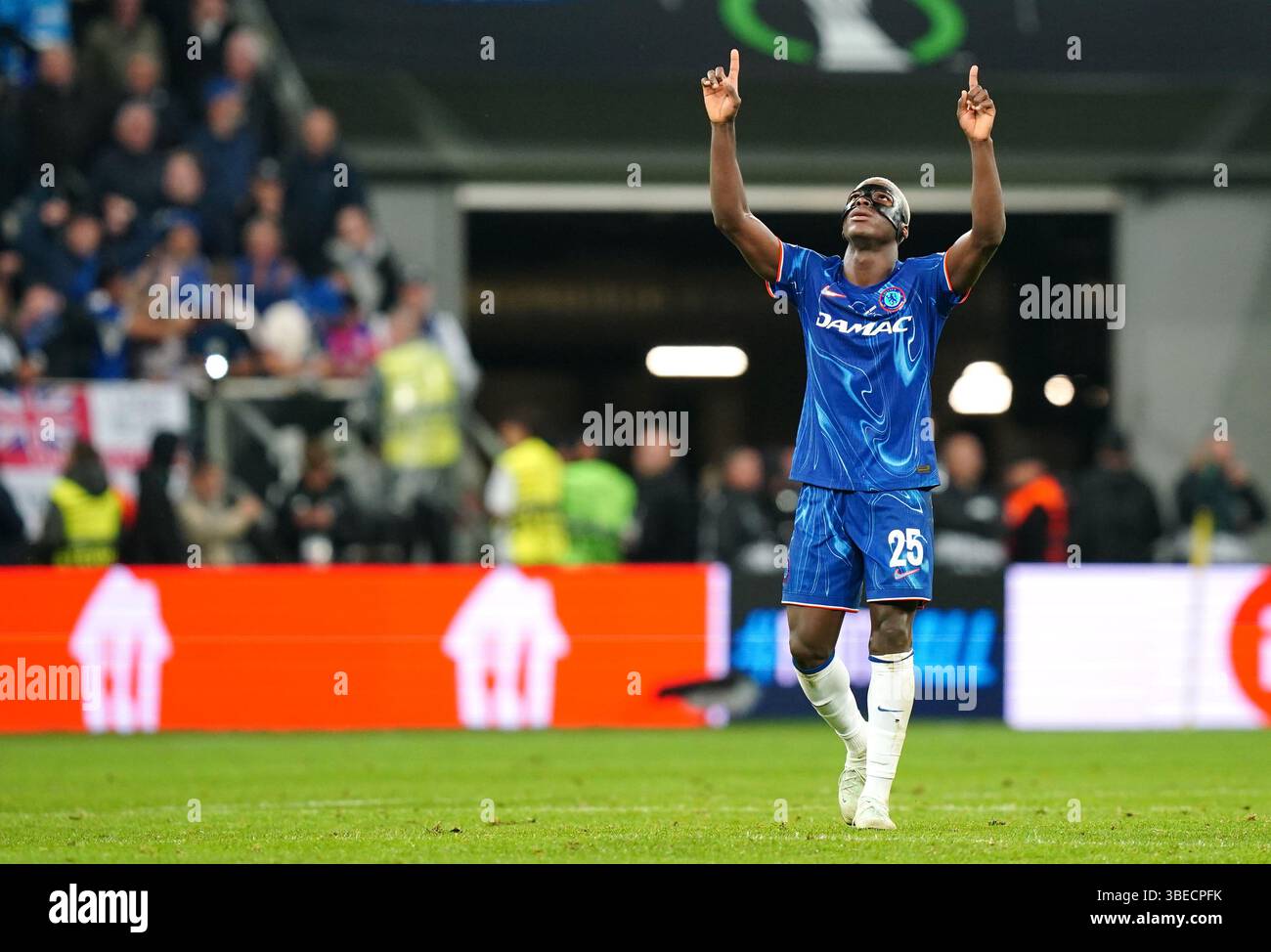 Chelsea's Moises Caicedo celebrates scoring their side's fourth goal of ...