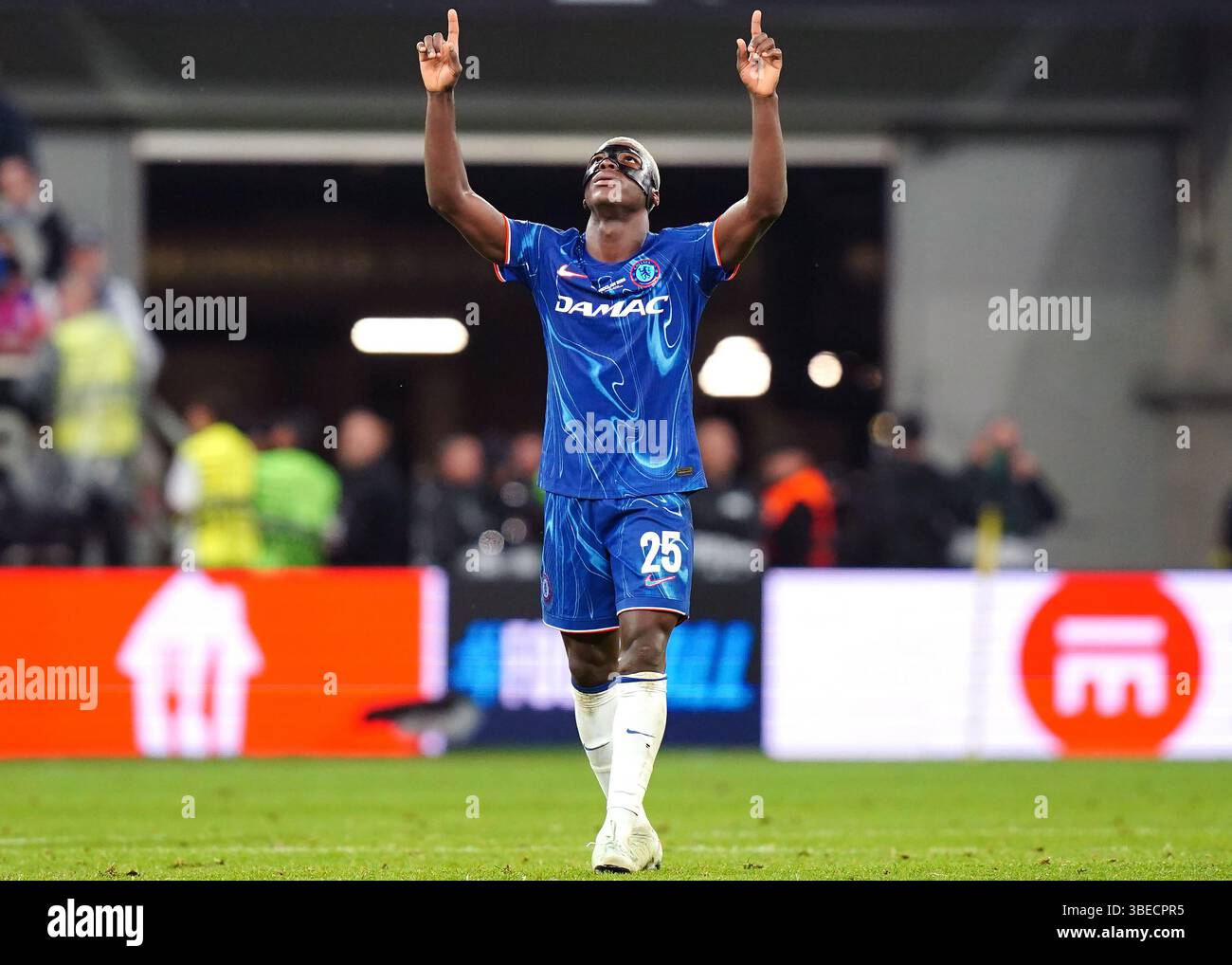Chelsea's Moises Caicedo celebrates scoring their side's fourth goal of ...