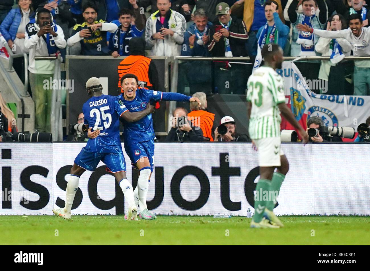 Chelsea's Moises Caicedo celebrates scoring their side's fourth goal of ...