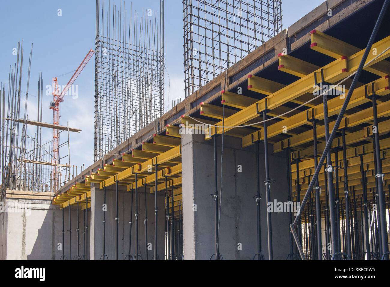 Reinforced concrete structures of the building under construction ...