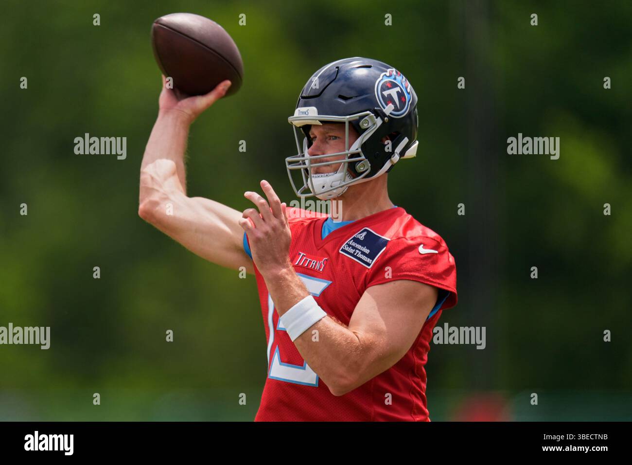 Tennessee Titans quarterback Tim Doyle looks to throw a pass during an ...