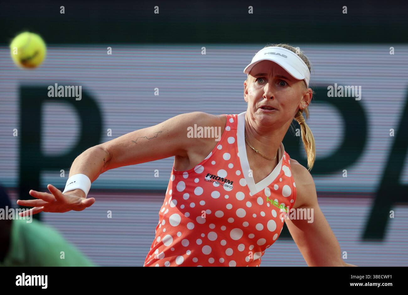 Swiss Jil Teichmann plays against Aryna Sabalenka of Belarus during ...