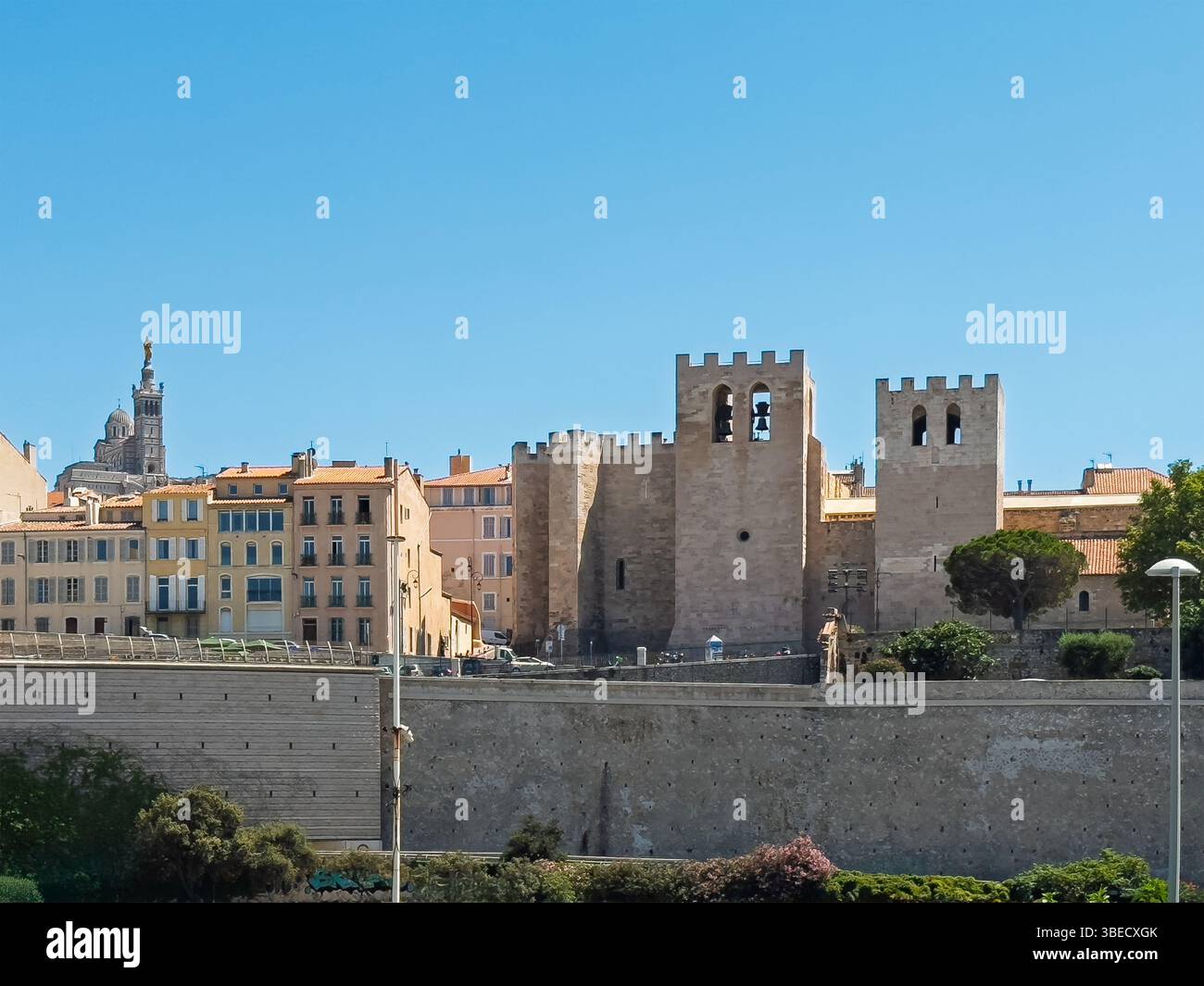 Marseille, France - July 10, 2024: Downtown scenery. Abbaye Saint ...